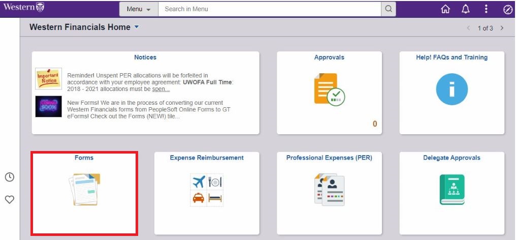Forms Navigation Highlighted Below - Financial Services - Western ...